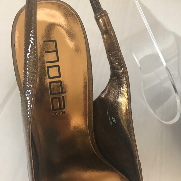Moda Spana | Shoes | Moda Spana Gold Slingback 8m Career Evening | Poshmark